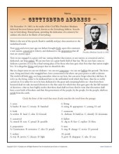 Gettysburg Address | Context Clues Worksheets for High School