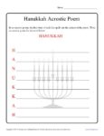 Hannukkah Acrostic Poem | Printable 2nd - 4th Grade Writing Activity