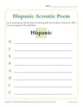 Hispanic Heritage Month Activity | Acrostic Poem Worksheet