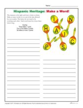 Hispanic Heritage Month Activity | Make a Word! Worksheet