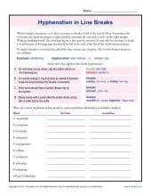 Hyphen Worksheets