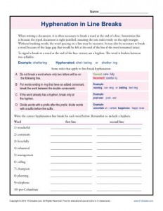 Hyphen Worksheets