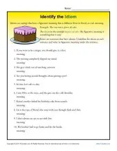 Identify the Idioms | 4th and 5th Grade Worksheets