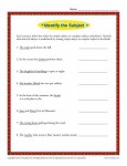 Simple Subject and Complete Subject - Worksheet Activity - K12reader