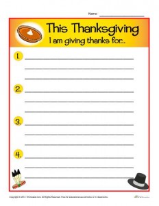 Thanksgiving Writing Prompt for Kids - I am Thankful