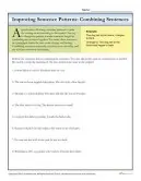 Sentence Patterns: Combining Sentences | Writing Worksheets