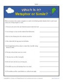 Simile and Metaphor Worksheet - Identifying similes and metaphors ...