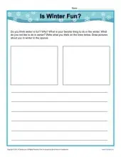 Kindergarten Writing Prompt - Is Winter Fun?