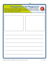 Kindergarten Writing Prompt - It Happened on the Playground