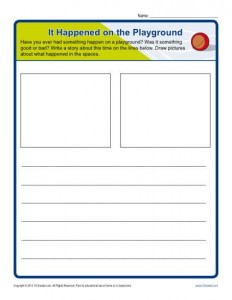 Kindergarten Writing Prompt - It Happened on the Playground