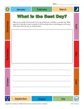 Kindergarten Writing Prompt - What is the Best Day?