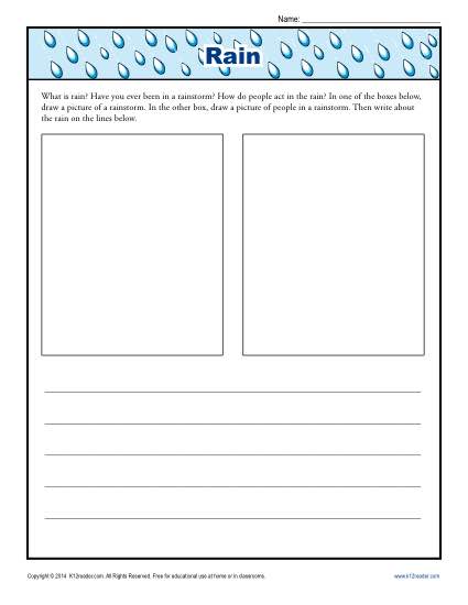 Kindergarten Writing Prompt about Rain Kindergarten Writing Prompt about Rain