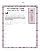 Greek and Latin Prefixes: Micro- and In-/Im-/Il-/Ir- | Worksheet