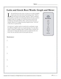 Greek and Latin Root Words Worksheets | Graph and Meter