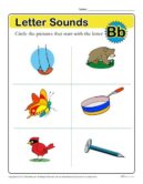 Letter Sounds: B | Preschool Letter Worksheet