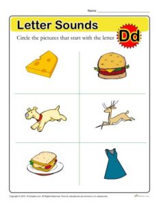 Letter Sounds: D | Preschool Letter Worksheet