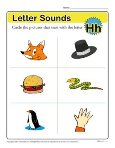 Letter Sounds: H | Preschool Letter Worksheet