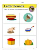 Letter Sounds: P | Preschool Letter Worksheet