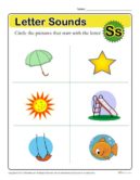 Letter Sounds: S | Preschool Letter Worksheet