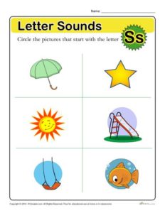 Letter Sounds: S | Preschool Letter Worksheet