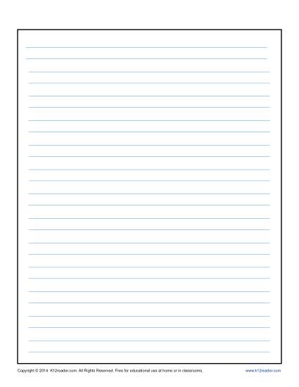 Lined Writing Paper For Kids
