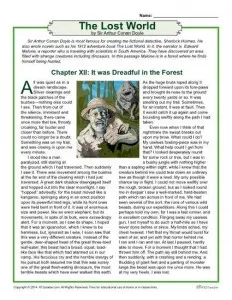 The Lost World Reading Comprehension Set