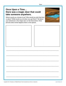 Kindergarten Writing Prompt - There Was a Magic Door
