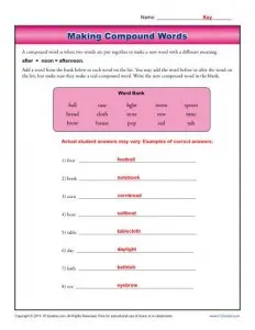 Printable compound Words Worksheets | Open, Closed, Hyphenated