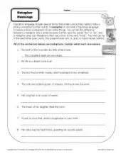 Worksheet - Metaphor Meanings