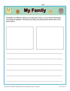 Kindergarten Writing Prompt - My Family
