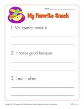 Kindergarten Writing Prompt About Your Favorite Snack!