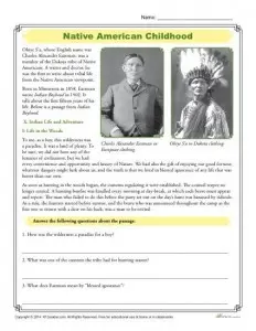 Native American Heritage Worksheets