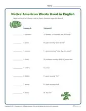 Printable Native American Heritiage Month Word Activity