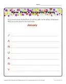 New Year's Activities | Acrostic Poem