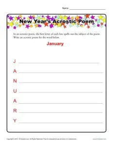 New Year's Worksheets for the Classroom | K12reader
