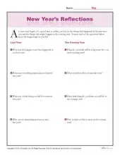 New Year's Writing Activity | Reflections
