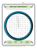 New Year's Word Search Activity For Kids