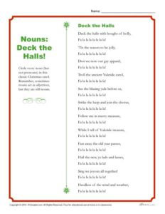 Deck the Halls! | Printable Christmas Nouns Activity