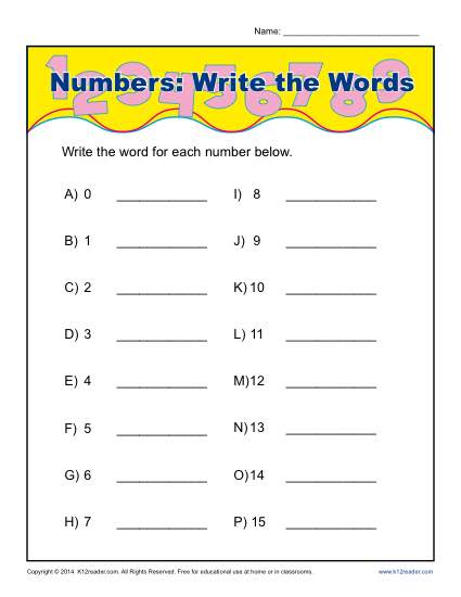 Writing Numbers In Word Form Worksheets Pdf Number Word Worksheets 1 