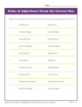 Circle the Correct One | Printable Adjectives Activity