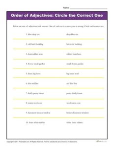 Circle the Correct One | Printable Adjectives Activity