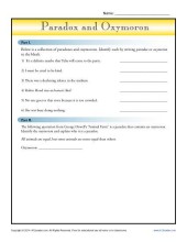 Oxymoron Worksheets | Figurative Language Practice