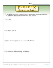 Paradox: Quotations and Sayings | Figurative Language Worksheets