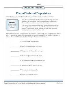 Preposition Worksheets | Preposition Definition and Preposition Examples