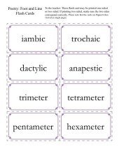 Poetry: Foot and Line Flash Cards