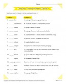 Poetry Vocabulary Match | Poetry Worksheet
