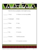 Principles of Kwanzaa Word Match Activity | Printable Worksheet