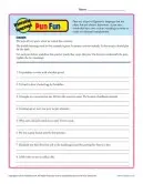 Worksheets of Pun Examples | Figurative Language Worksheets - K12Reader