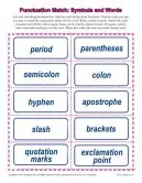 Punctuation Match: Symbols and Words | Grammar Worksheets