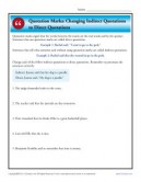 Quotation Marks: Changing Indirect Quotations to Direct Quotations